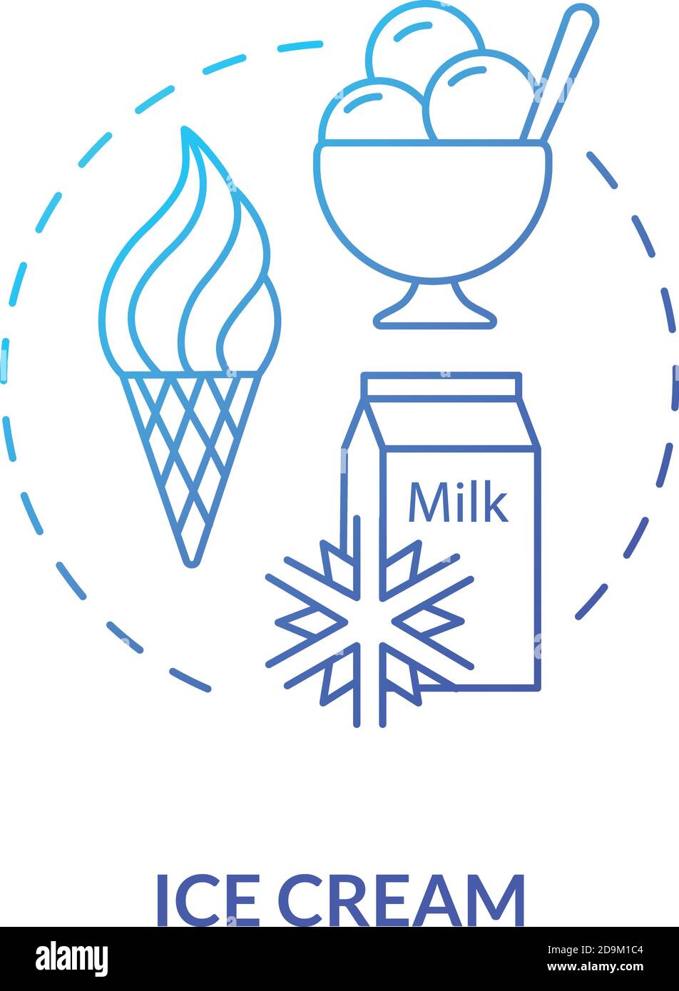 Ice cream blue gradient concept icon Stock Vector Image & Art - Alamy