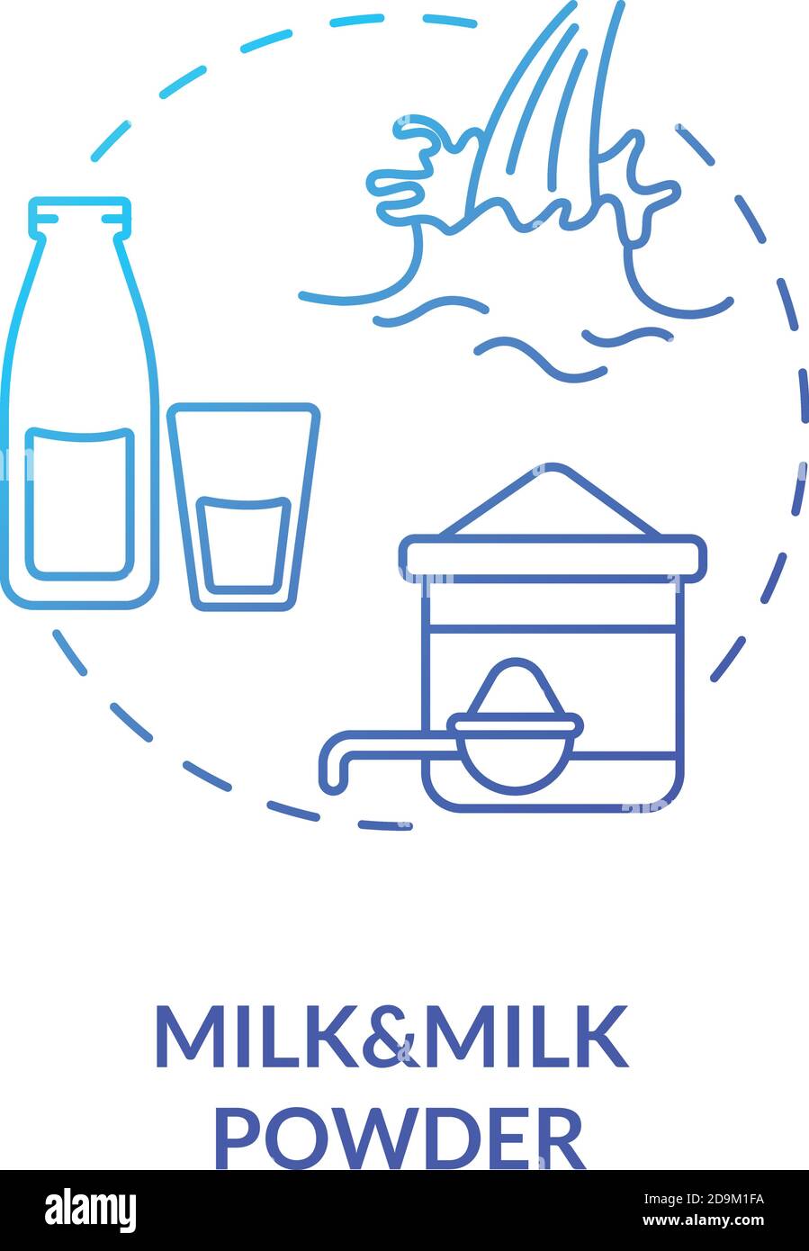 Milk and milk powder blue gradient concept icon Stock Vector Image ...