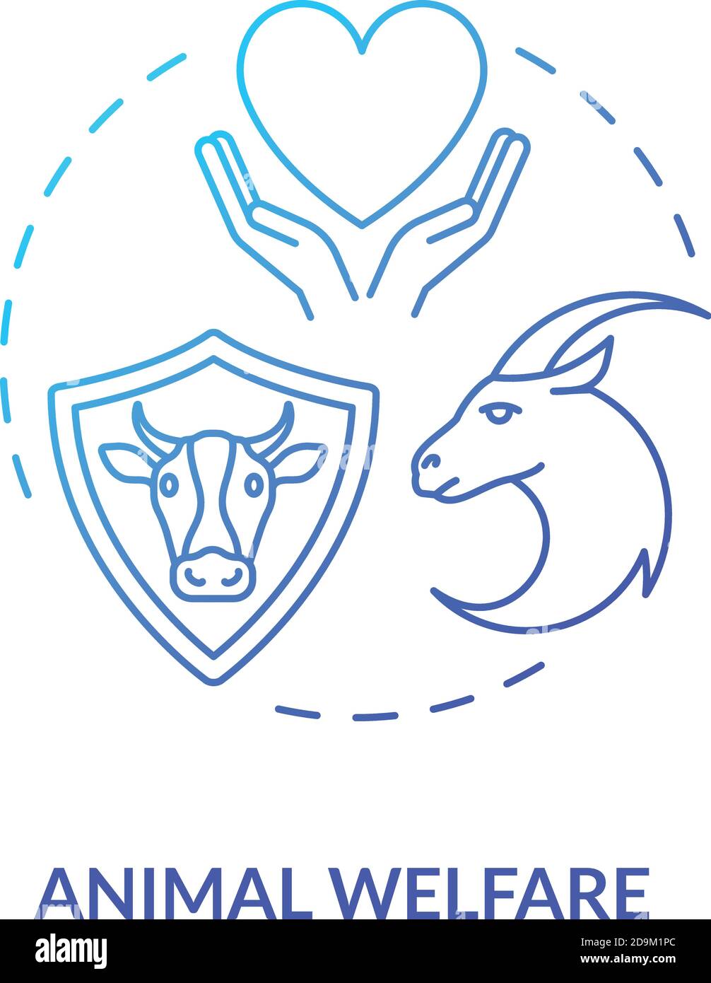 Animal welfare blue gradient concept icon Stock Vector Image & Art - Alamy