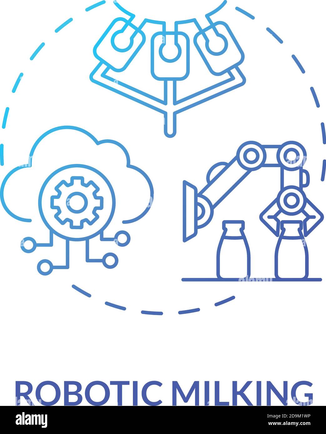 Robotic milking blue gradient concept icon Stock Vector Image & Art - Alamy
