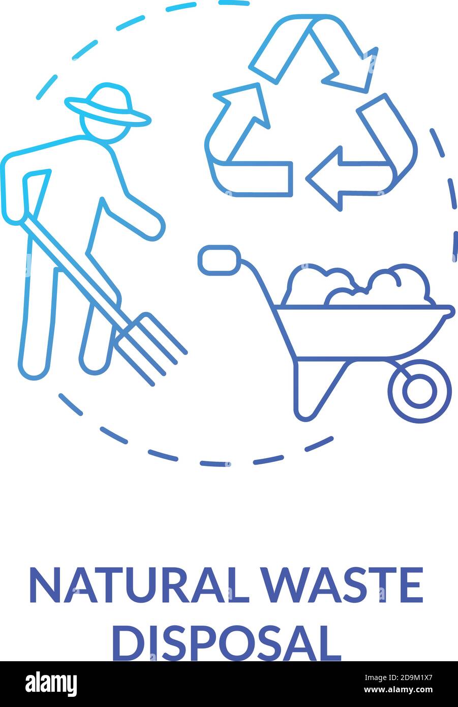 Natural waste disposal blue gradient concept icon Stock Vector Image ...