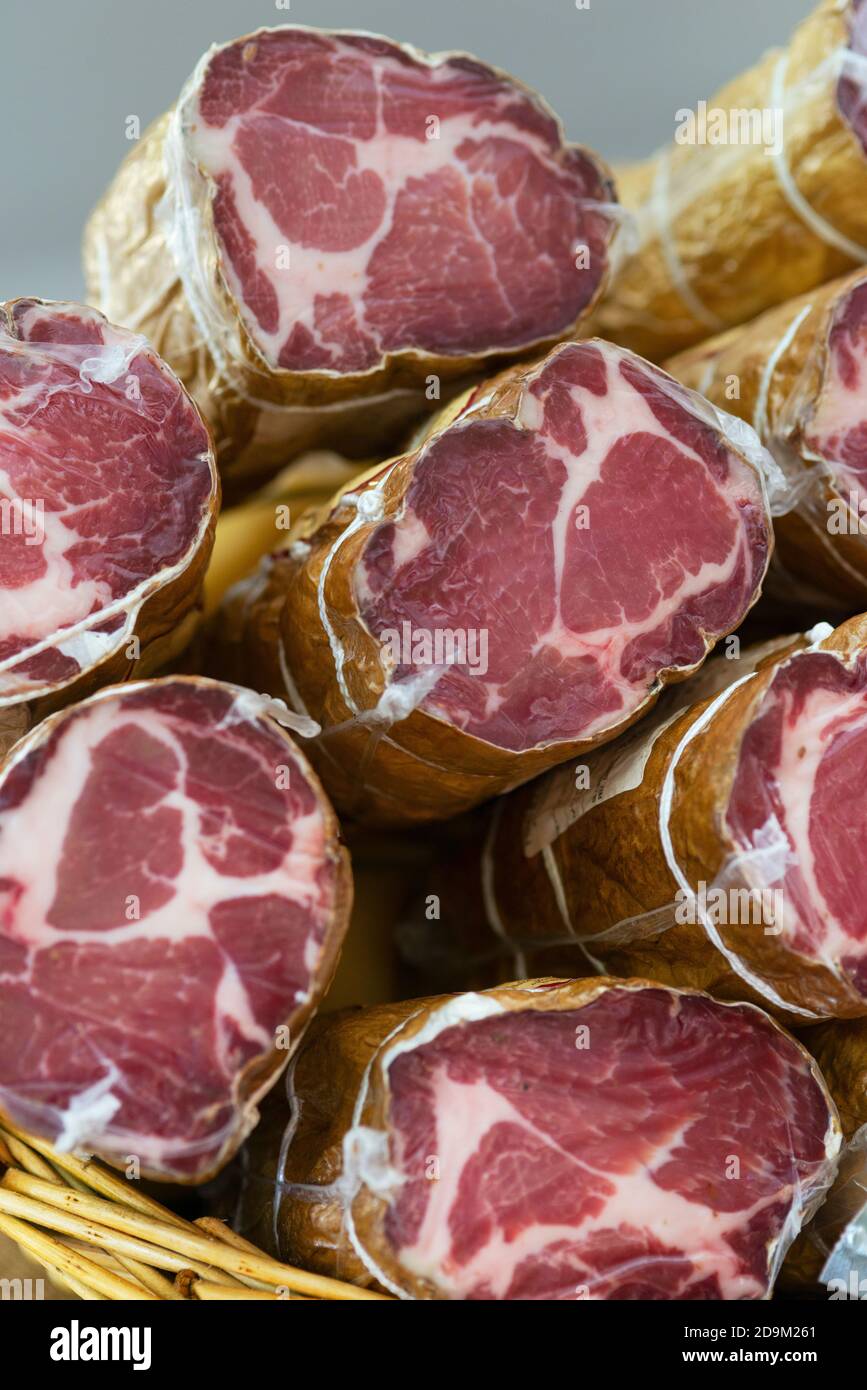 Raw cured sausage hi-res stock photography and images - Alamy