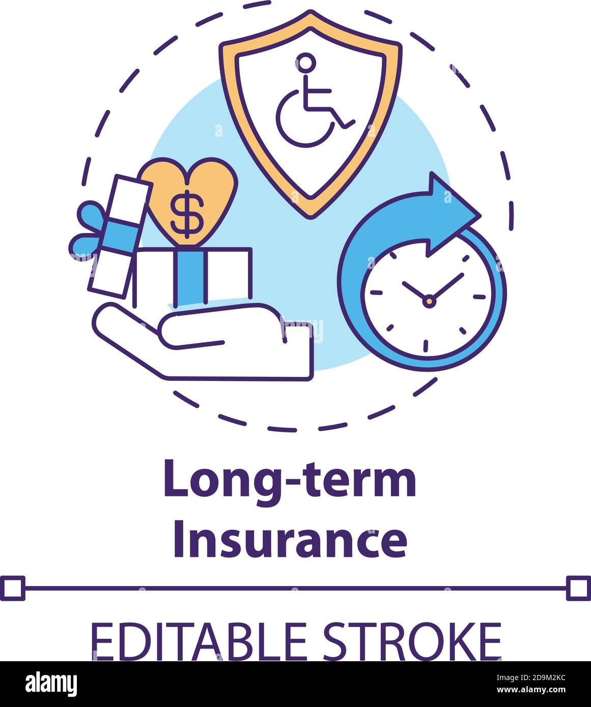 Long term insurance concept icon Stock Vector Image & Art - Alamy