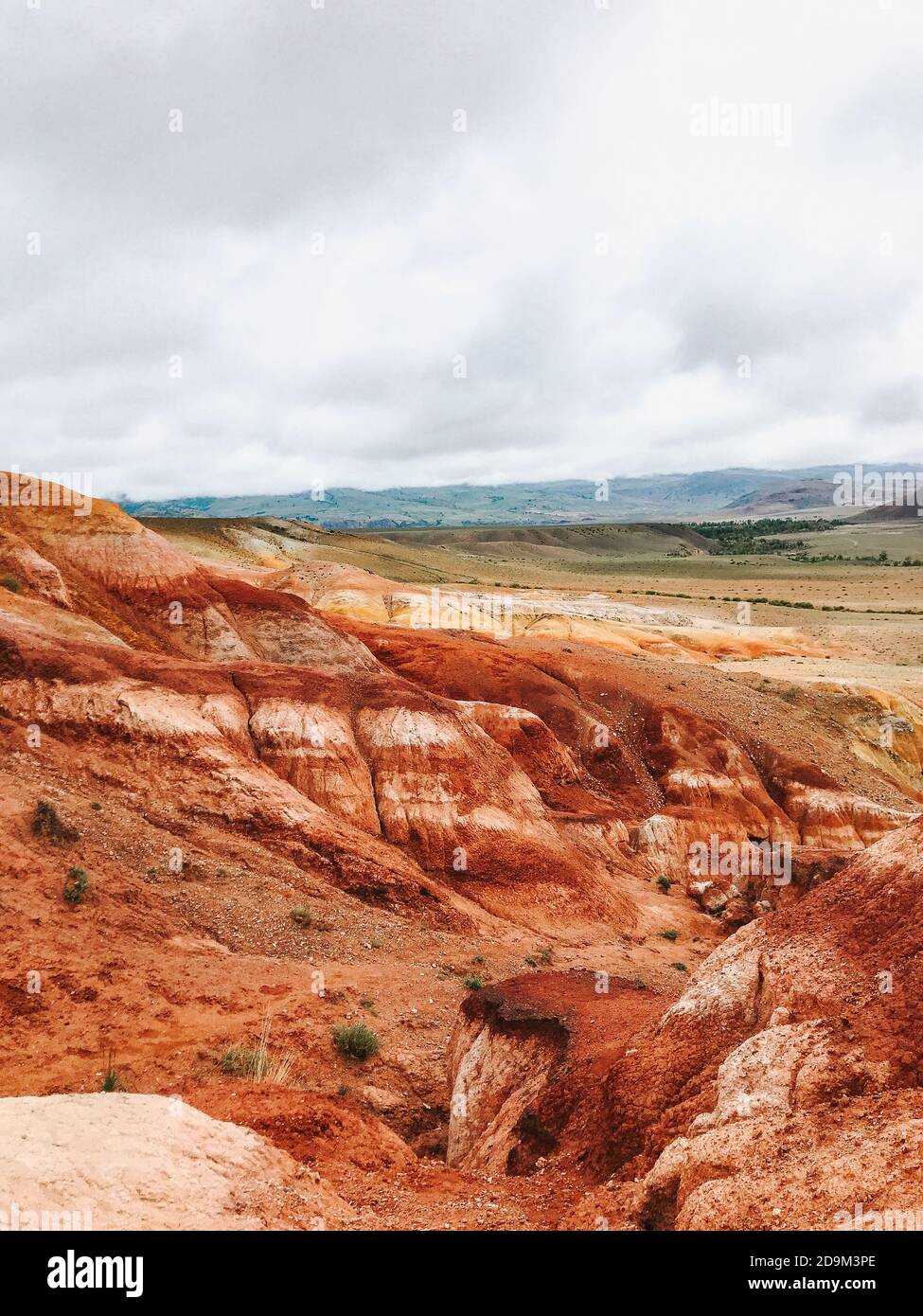 Red Martian desert multilayer mountains of clay and sand as on Mars ...