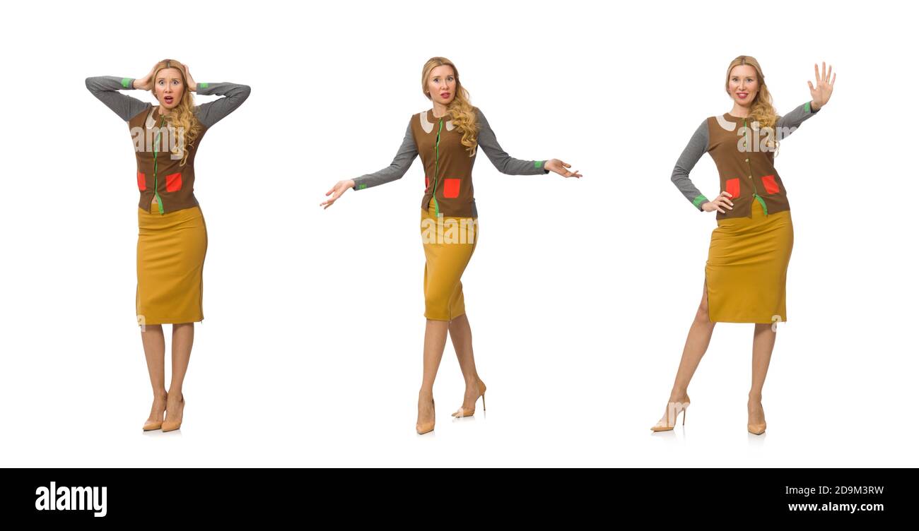 Collage blonde beautiful woman Cut Out Stock Images & Pictures - Alamy