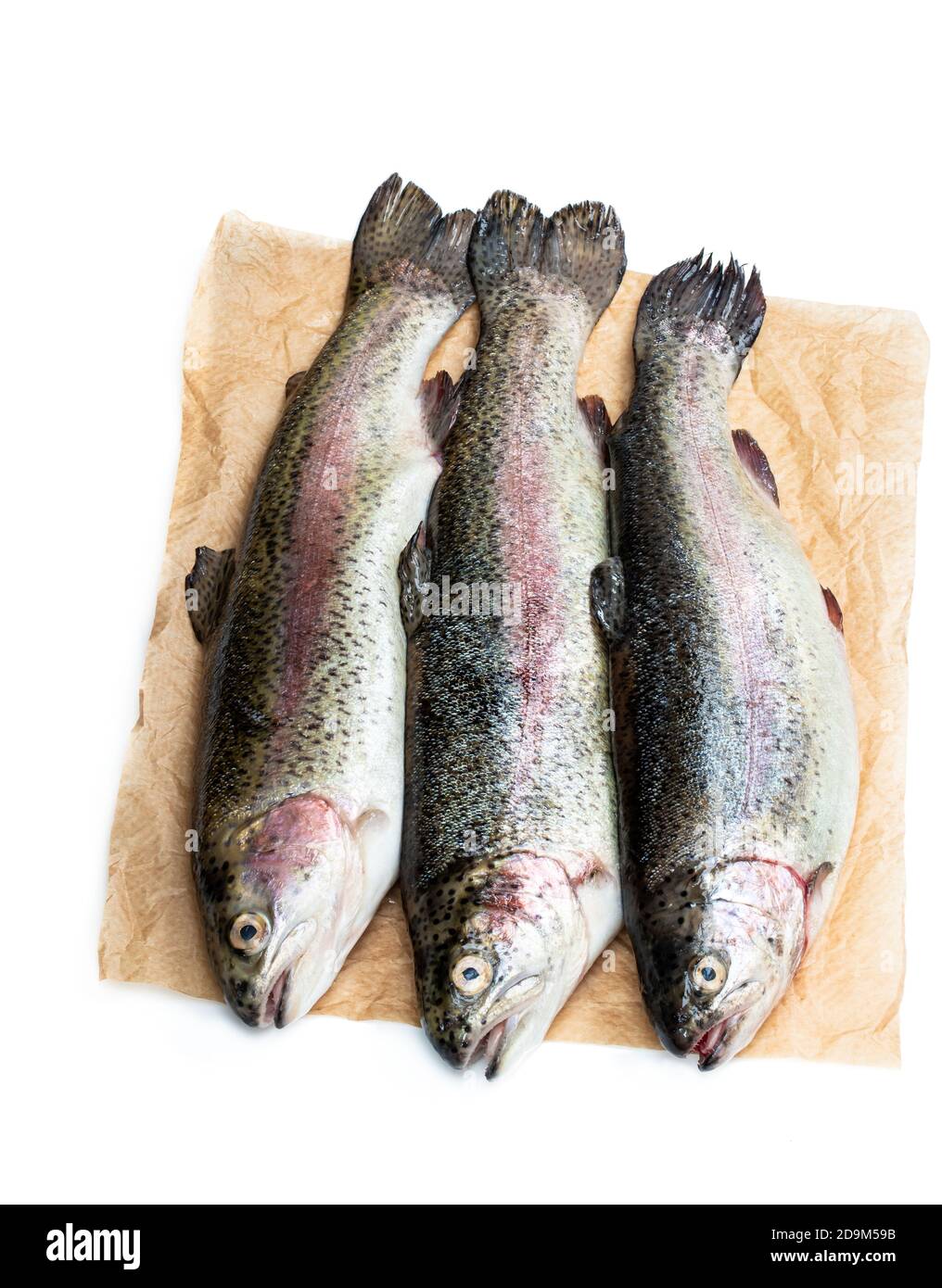 Fresh raw rainbow trout fish isolated on white Stock Photo - Alamy