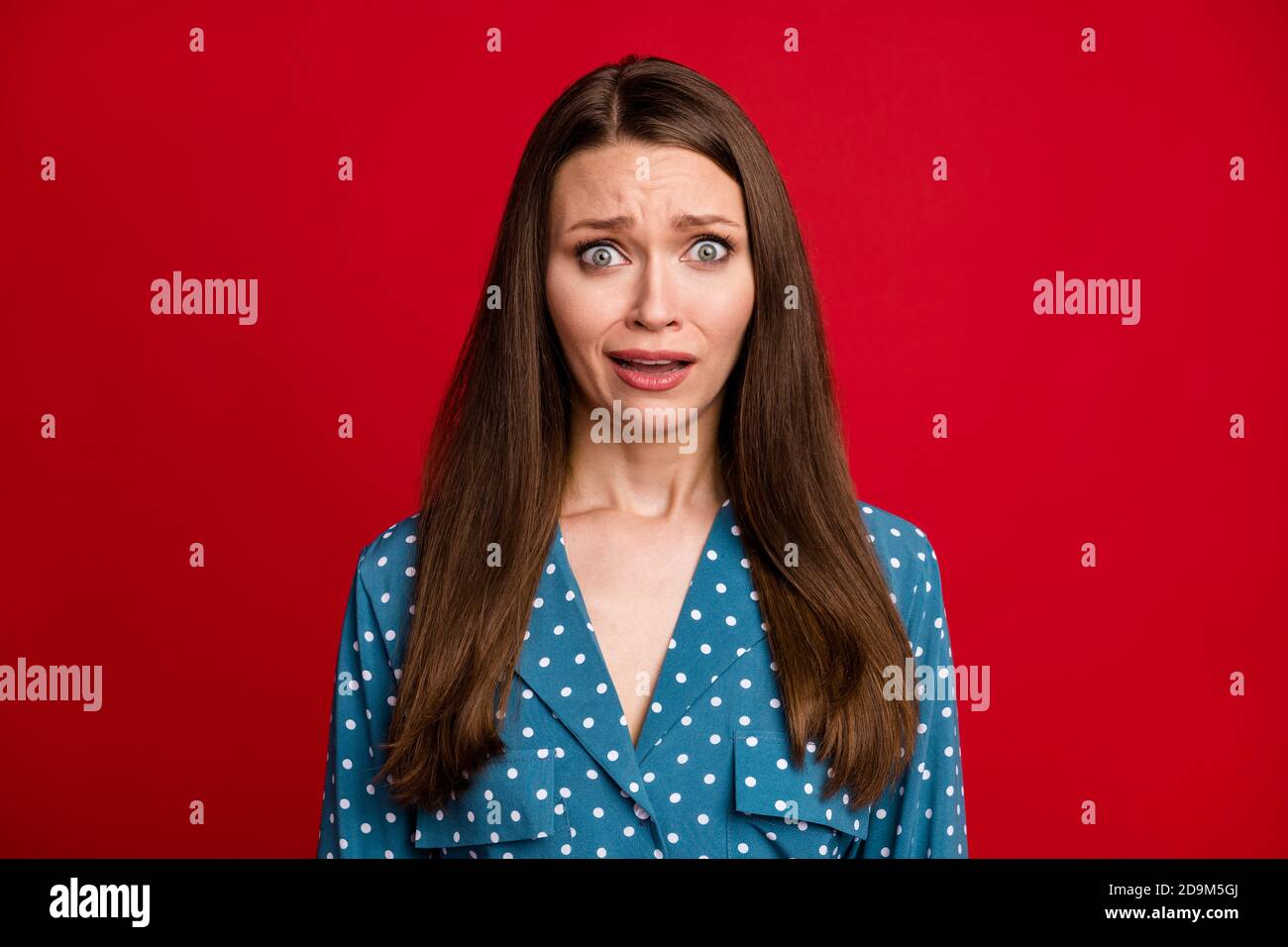 Close-up portrait of attractive desperate girl bad news failure crying ...