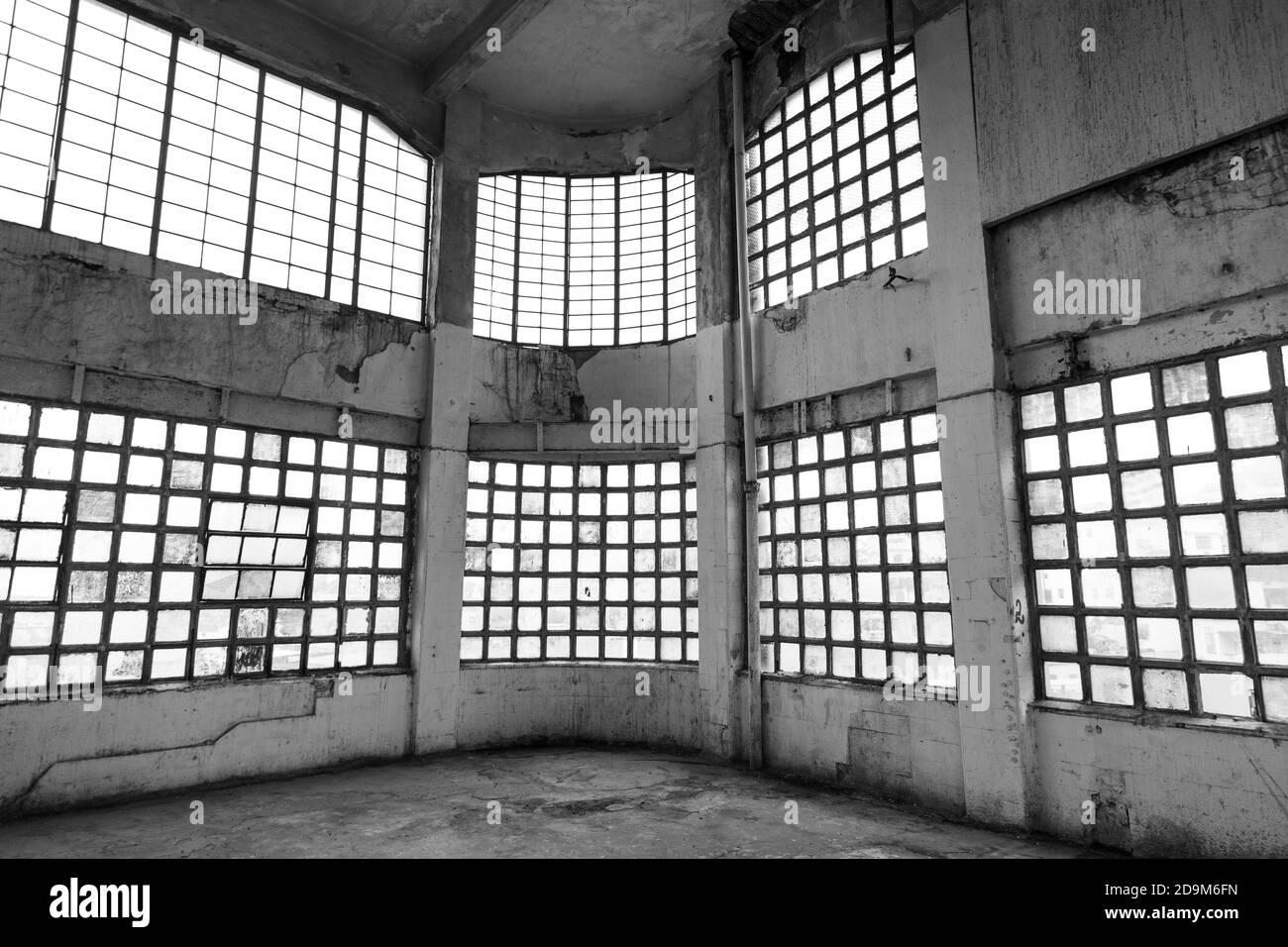 Wood floor interior windows view Black and White Stock Photos & Images ...