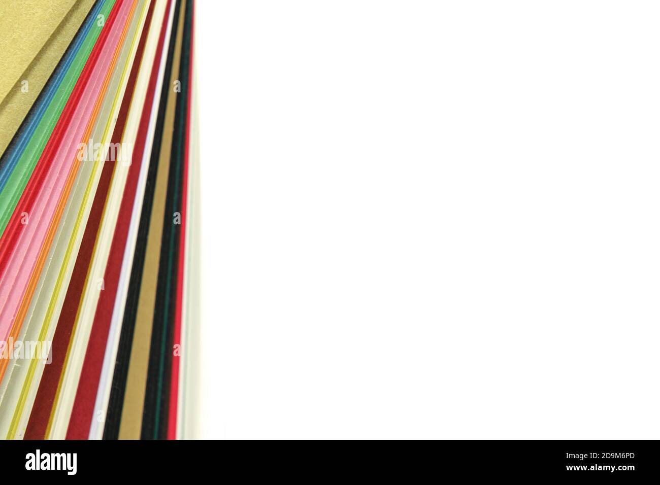 Sheets of colored paper on white background Stock Photo - Alamy