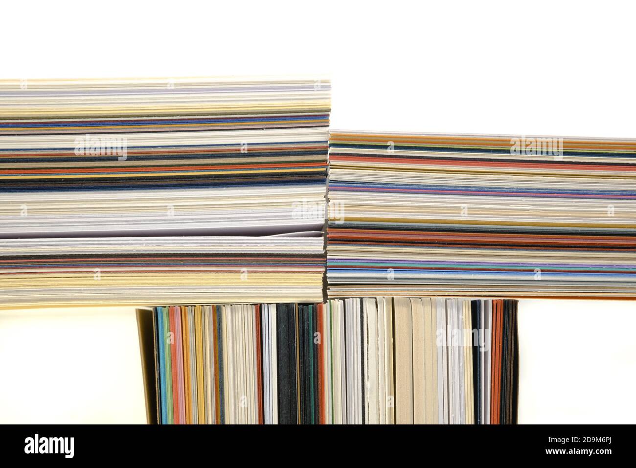 Sheets of colored paper on white background Stock Photo - Alamy