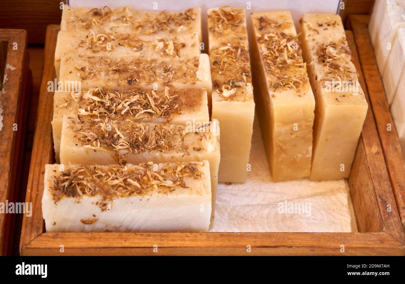 Homemade soap in a market Stock Photo - Alamy