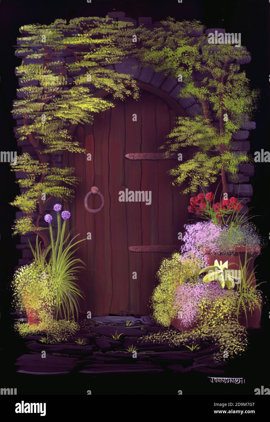 Illustration brown secret door Stock Photo - Alamy