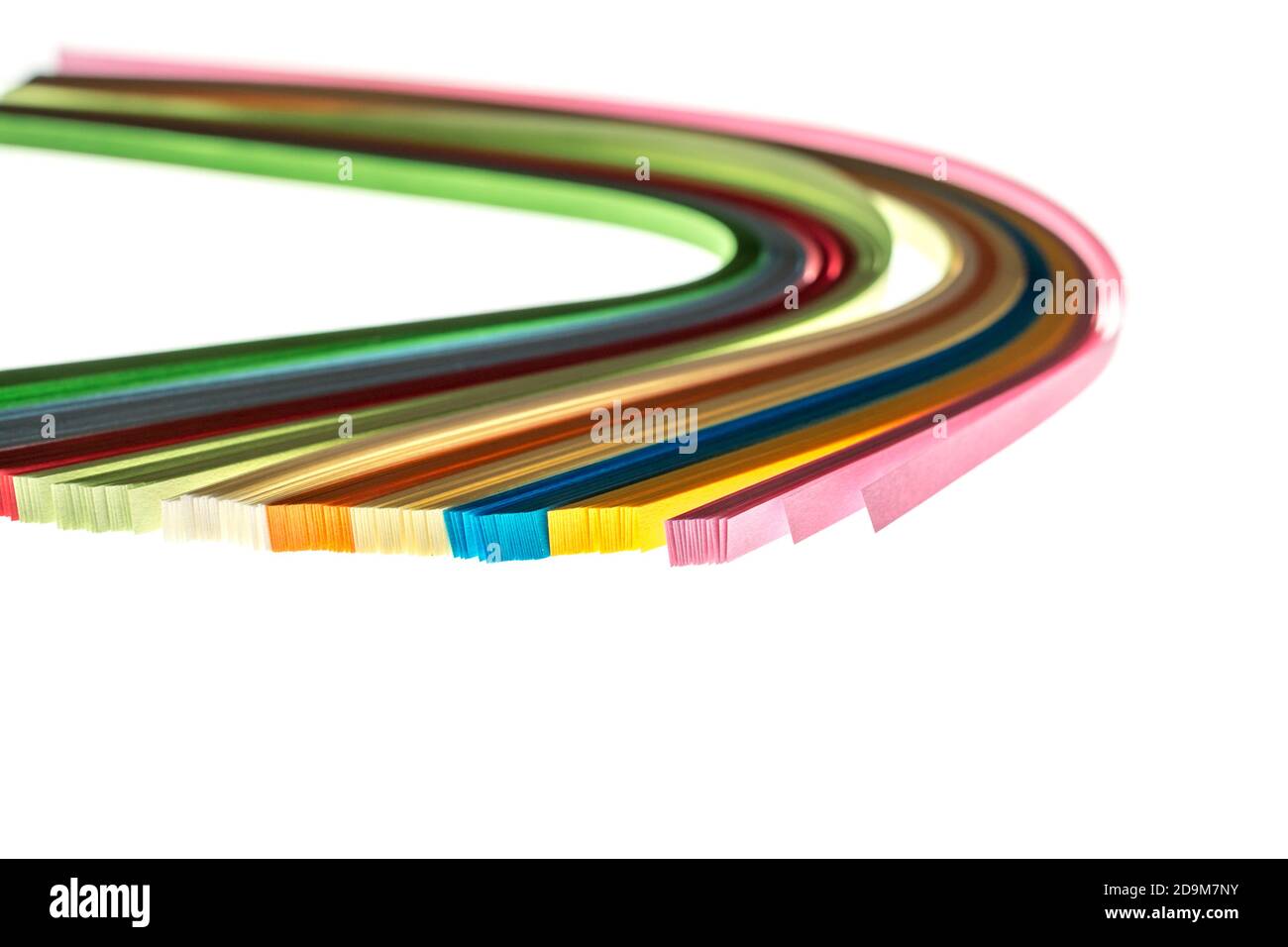 curl rainbow strip paper on white background Stock Photo - Alamy