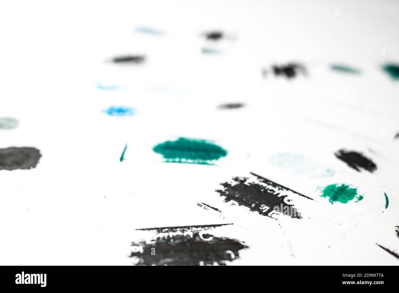 fingerprint and stamp on white paper Stock Photo - Alamy