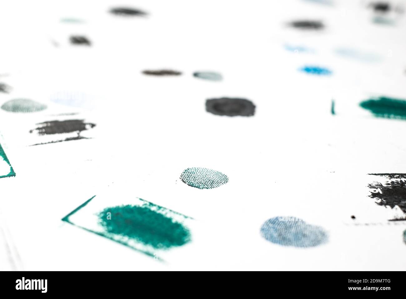 fingerprint and stamp on white paper Stock Photo - Alamy