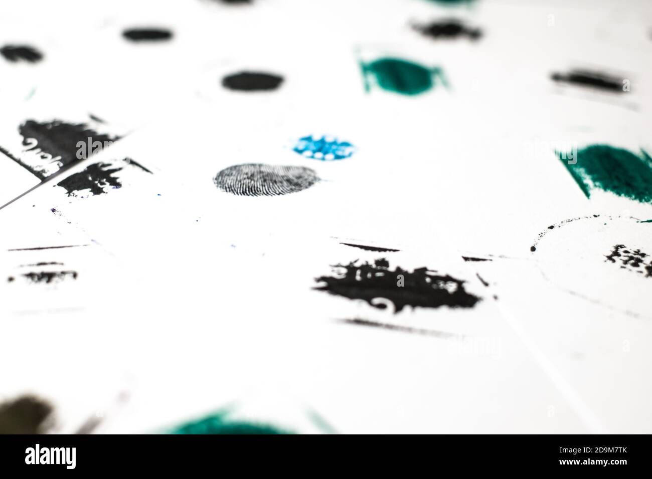 fingerprint and stamp on white paper Stock Photo - Alamy