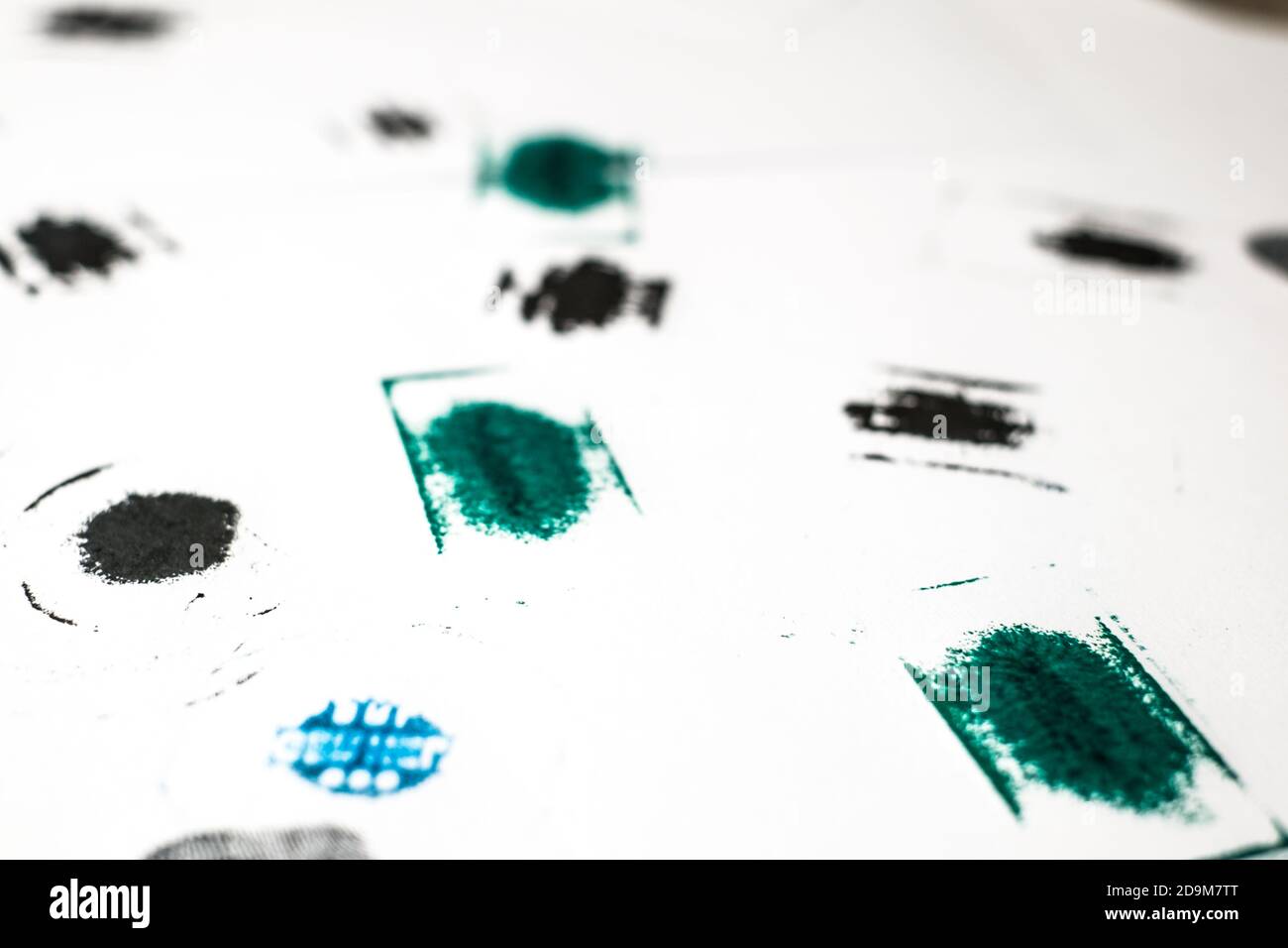 fingerprint and stamp on white paper Stock Photo - Alamy
