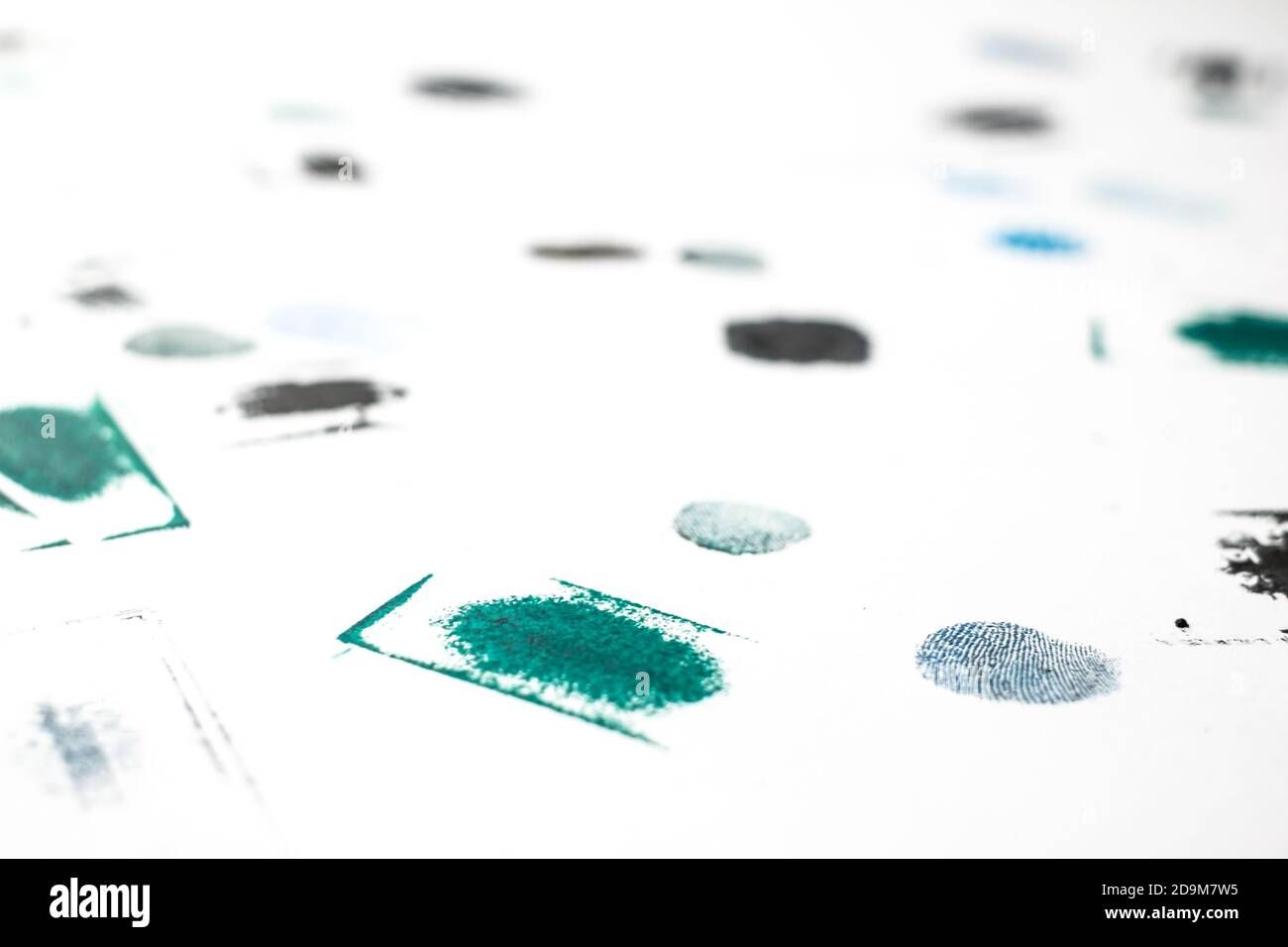 fingerprint and stamp on white paper Stock Photo - Alamy