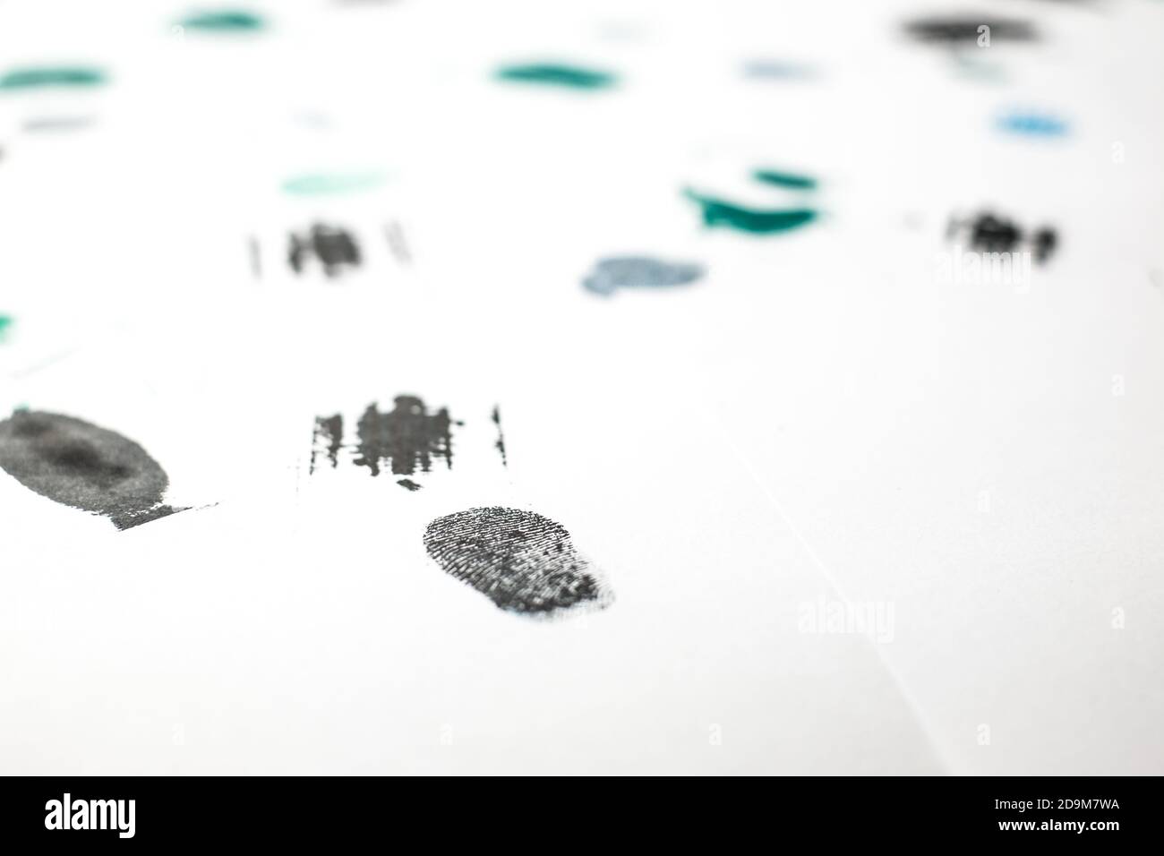 fingerprint and stamp on white paper Stock Photo - Alamy