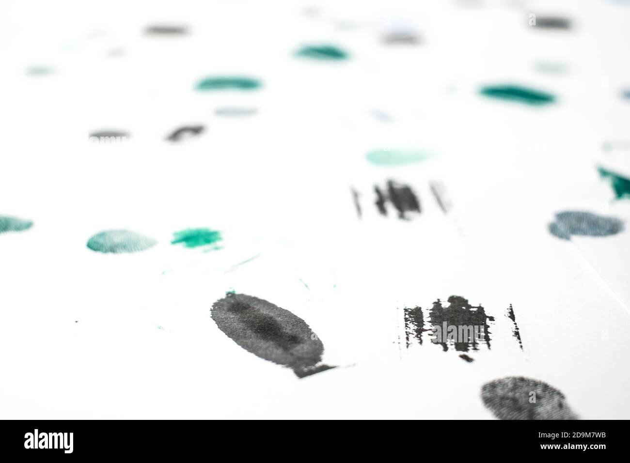 fingerprint and stamp on white paper Stock Photo - Alamy