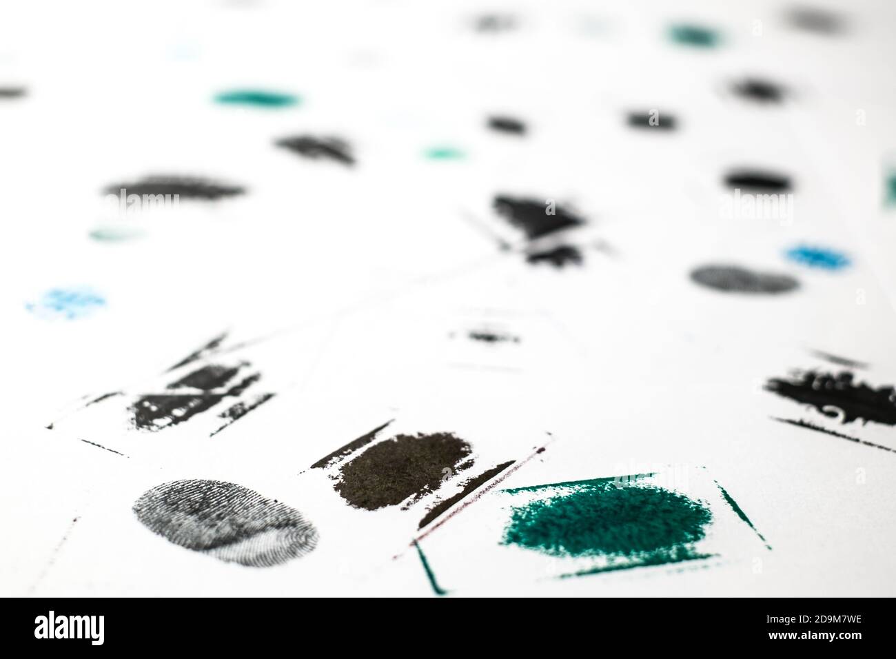 fingerprint and stamp on white paper Stock Photo - Alamy