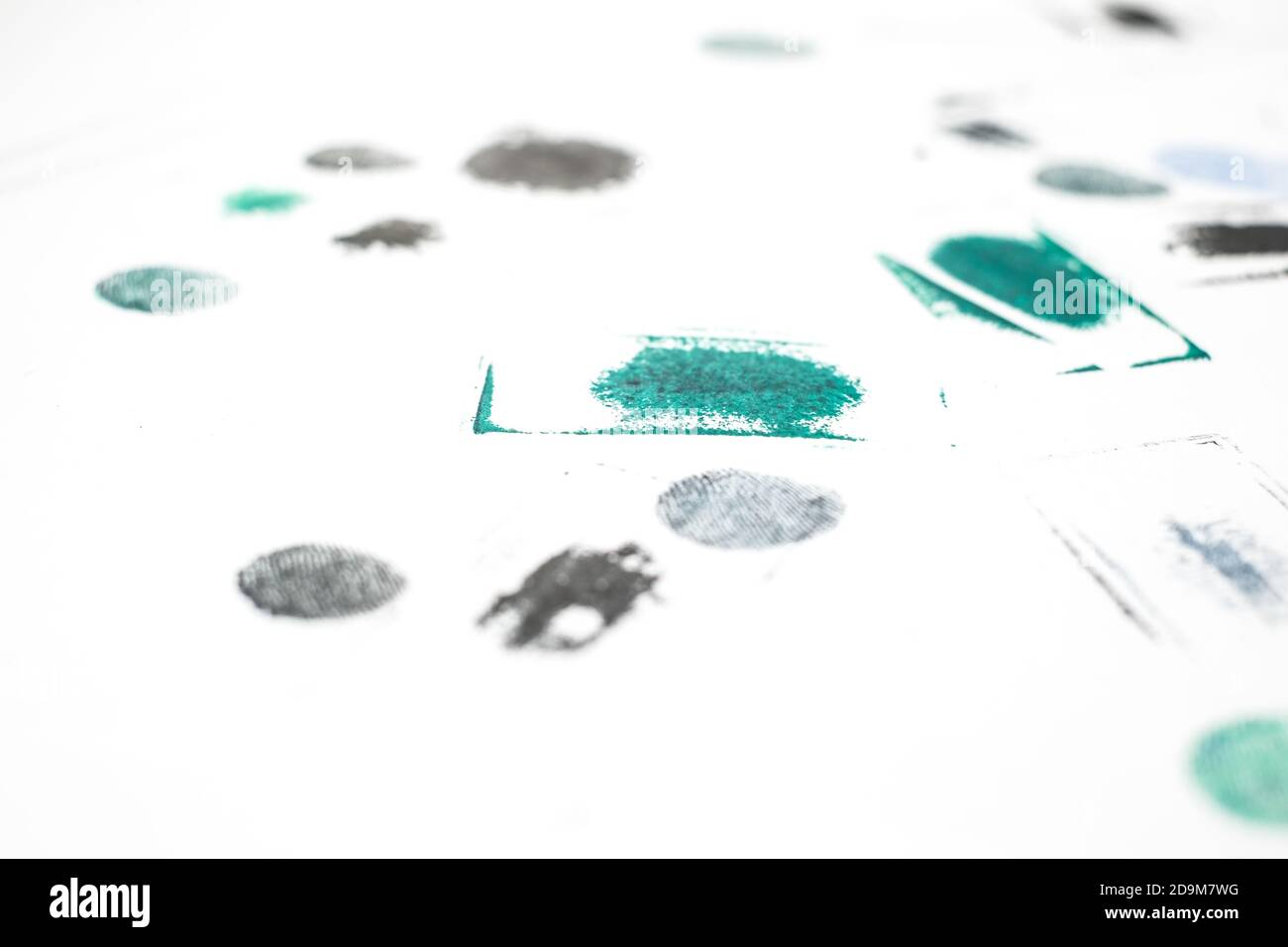 fingerprint and stamp on white paper Stock Photo - Alamy