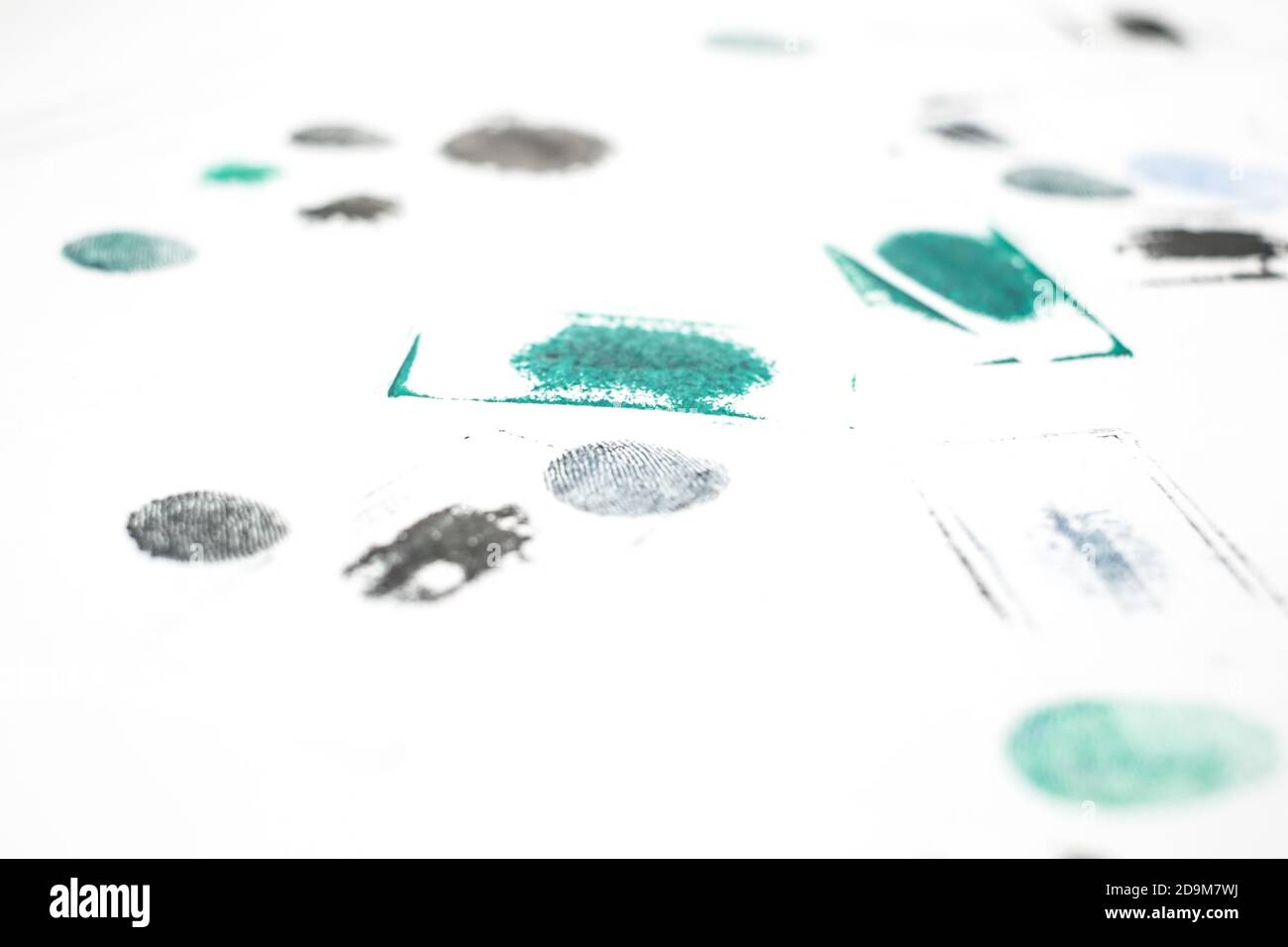 fingerprint and stamp on white paper Stock Photo - Alamy