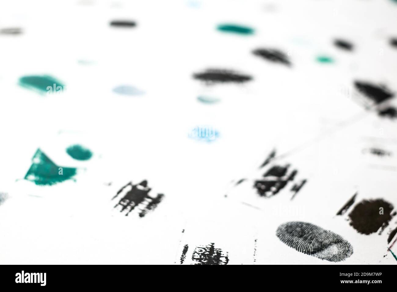 fingerprint and stamp on white paper Stock Photo - Alamy