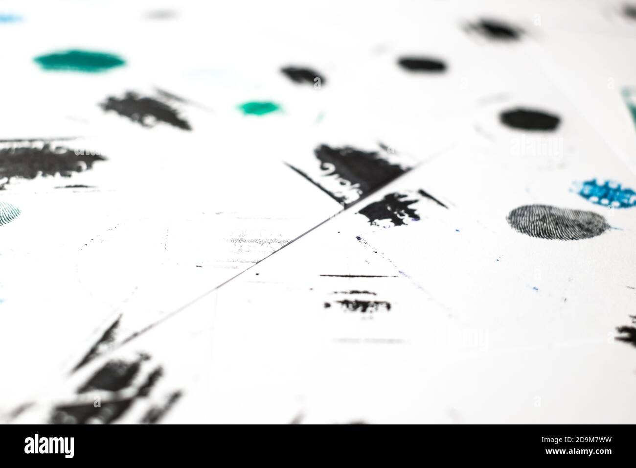 fingerprint and stamp on white paper Stock Photo - Alamy