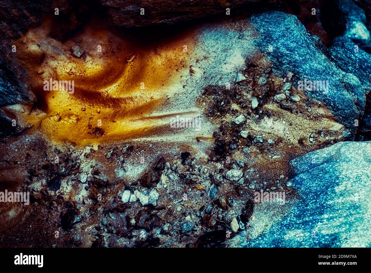 golden sand and blue mineral mica stone Stock Photo - Alamy