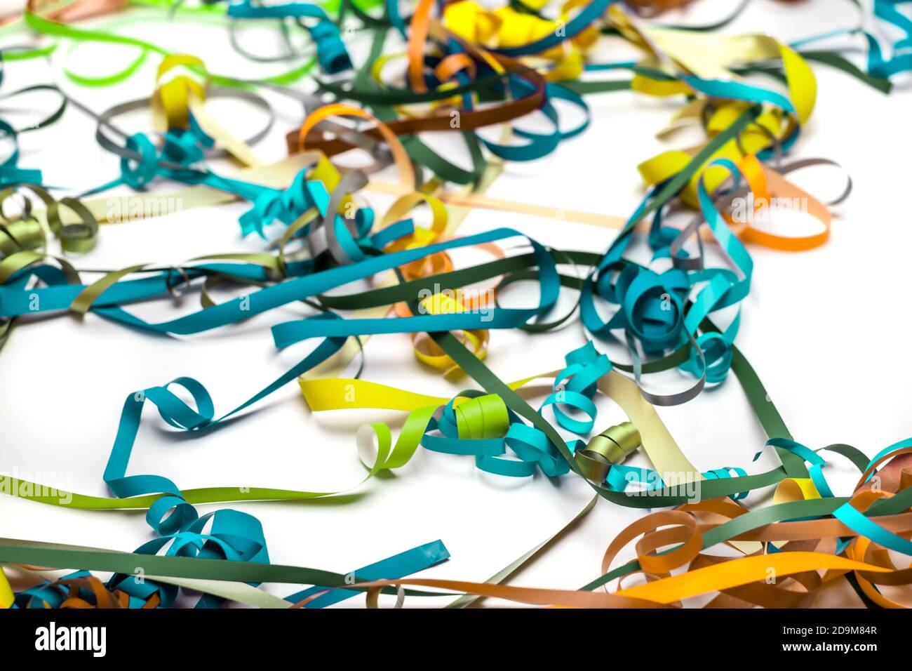 plastic multicolored coiled streamers, close view Stock Photo - Alamy