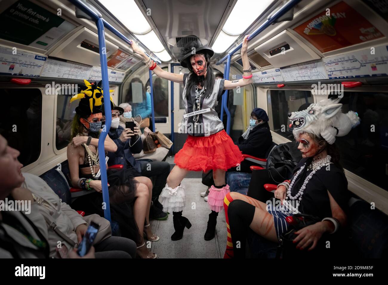 Halloween Fashion Flash Mob: Models in vivid Halloween themed make-up ...