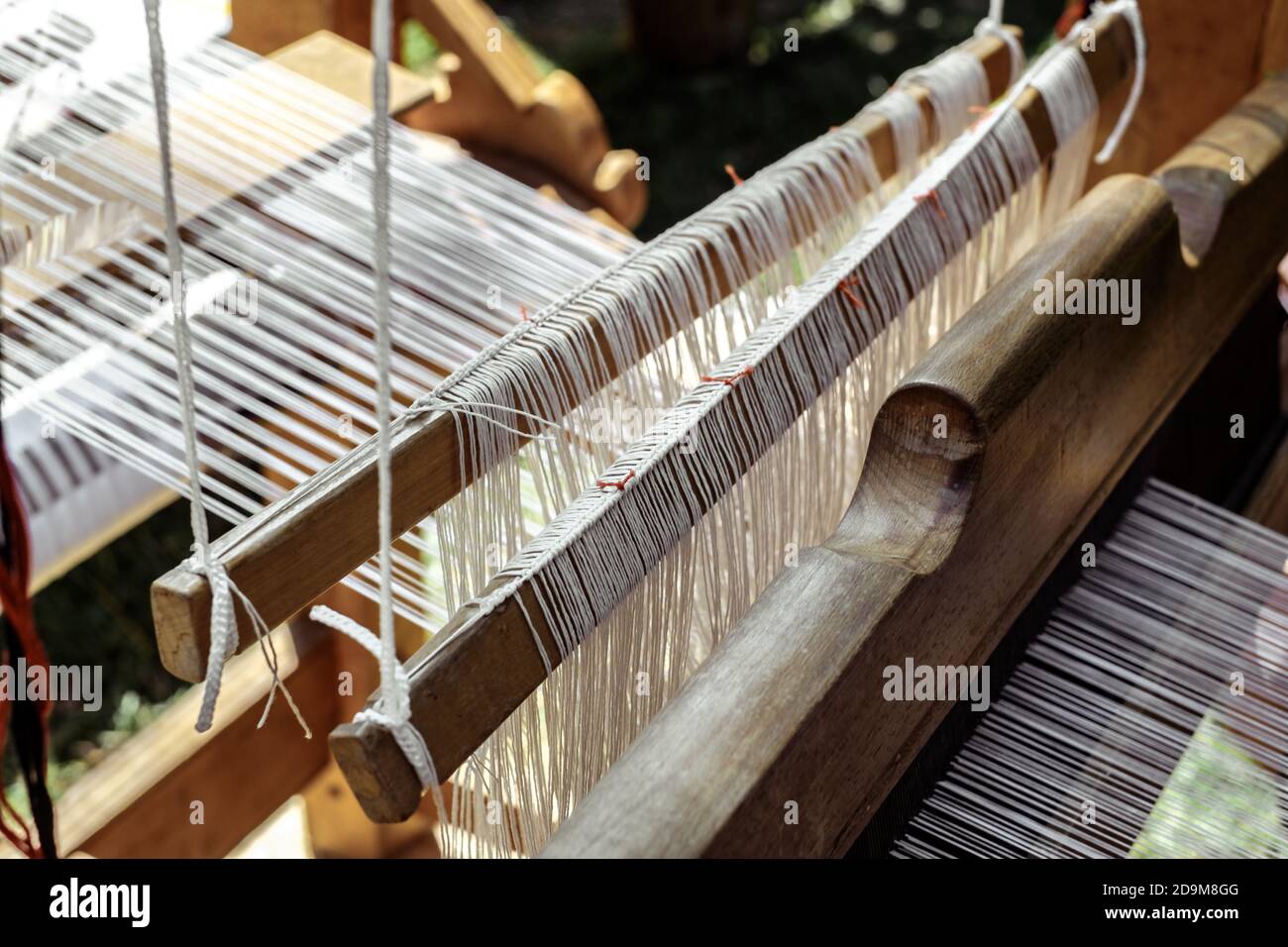 Romanian loom with homemade thread on it Stock Photo - Alamy