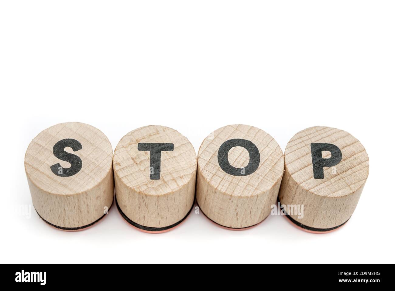 Stop Word Written in Wood Blocks Stock Photo - Alamy