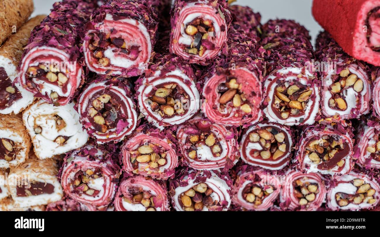 Variety of Turkish signature local foods known as Turkish Delight ...