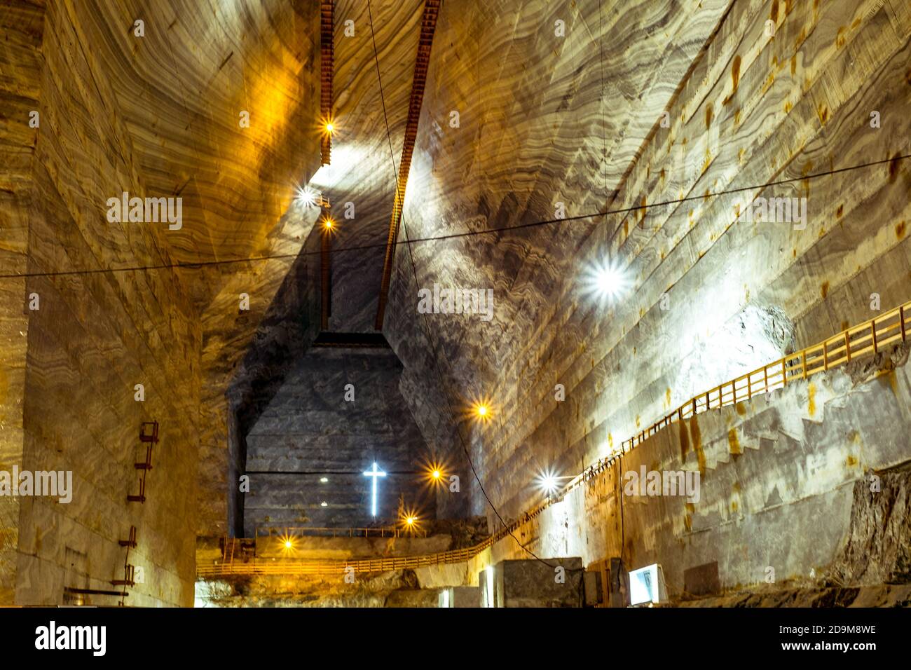 Sibiu, Romania - August 02, 2020 interior view of Slanic salt mine in ...