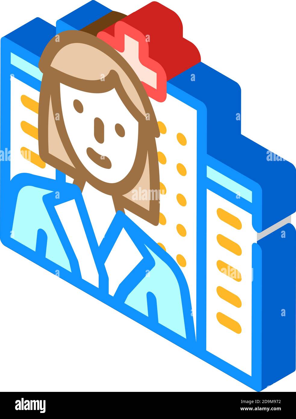 doctor woman job isometric icon vector illustration Stock Vector Image ...