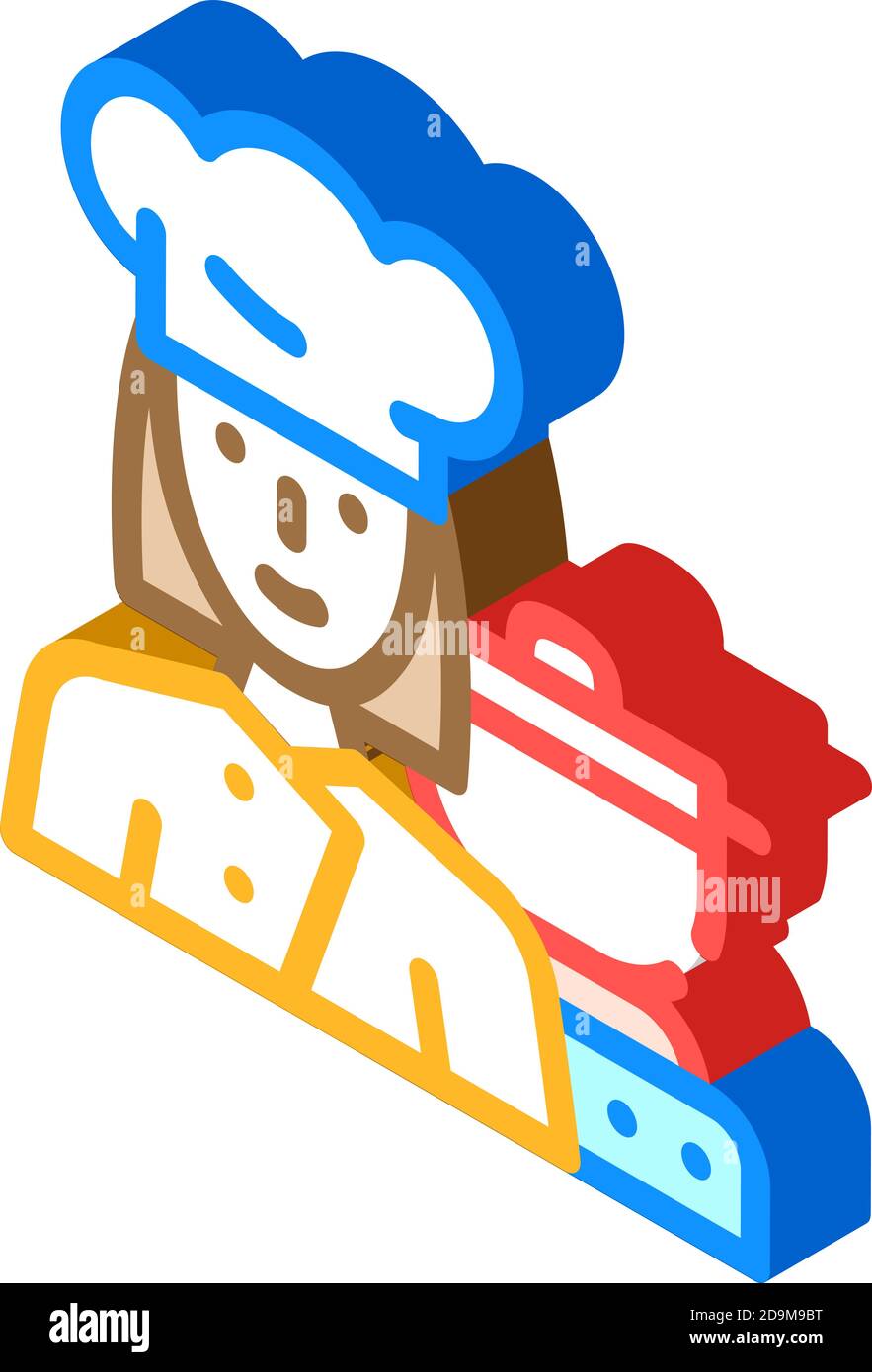 cook woman job isometric icon vector illustration Stock Vector Image ...