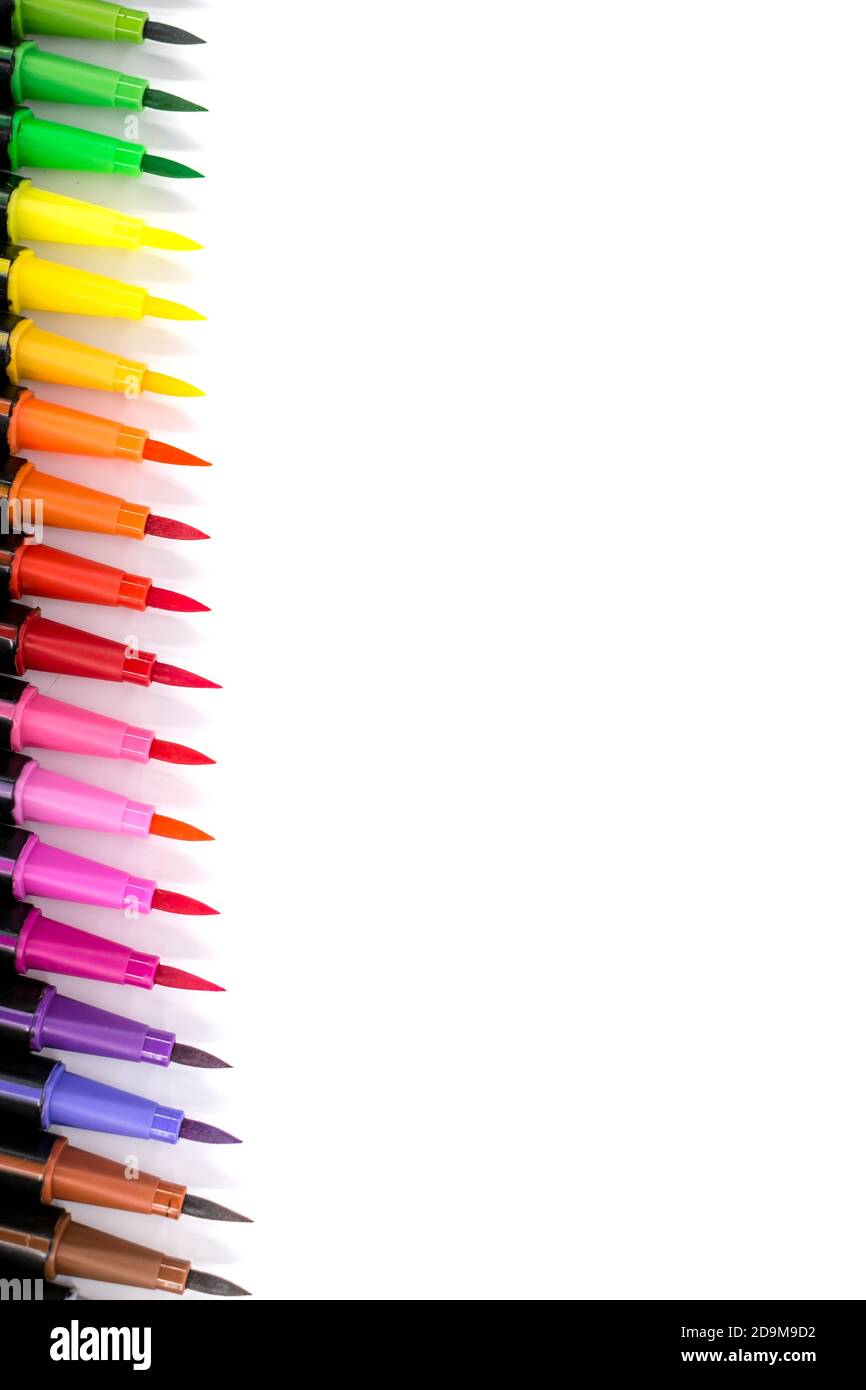 A set of rainbow markers Stock Photo - Alamy