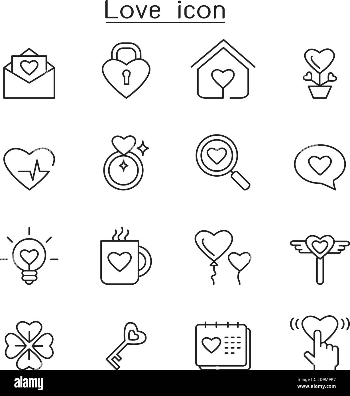 In love thin line Stock Vector Images - Alamy