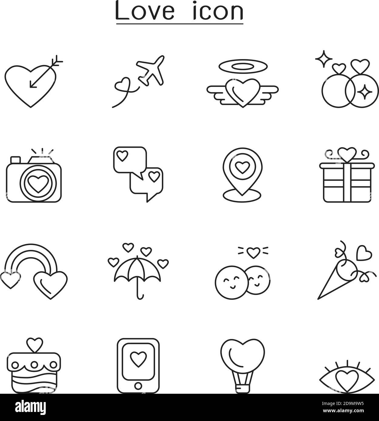 In love thin line Stock Vector Images - Alamy