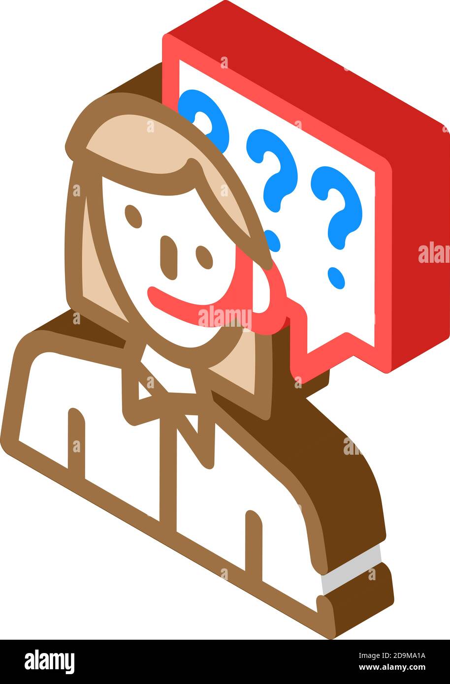 consultant, calling support woman job isometric icon vector ...