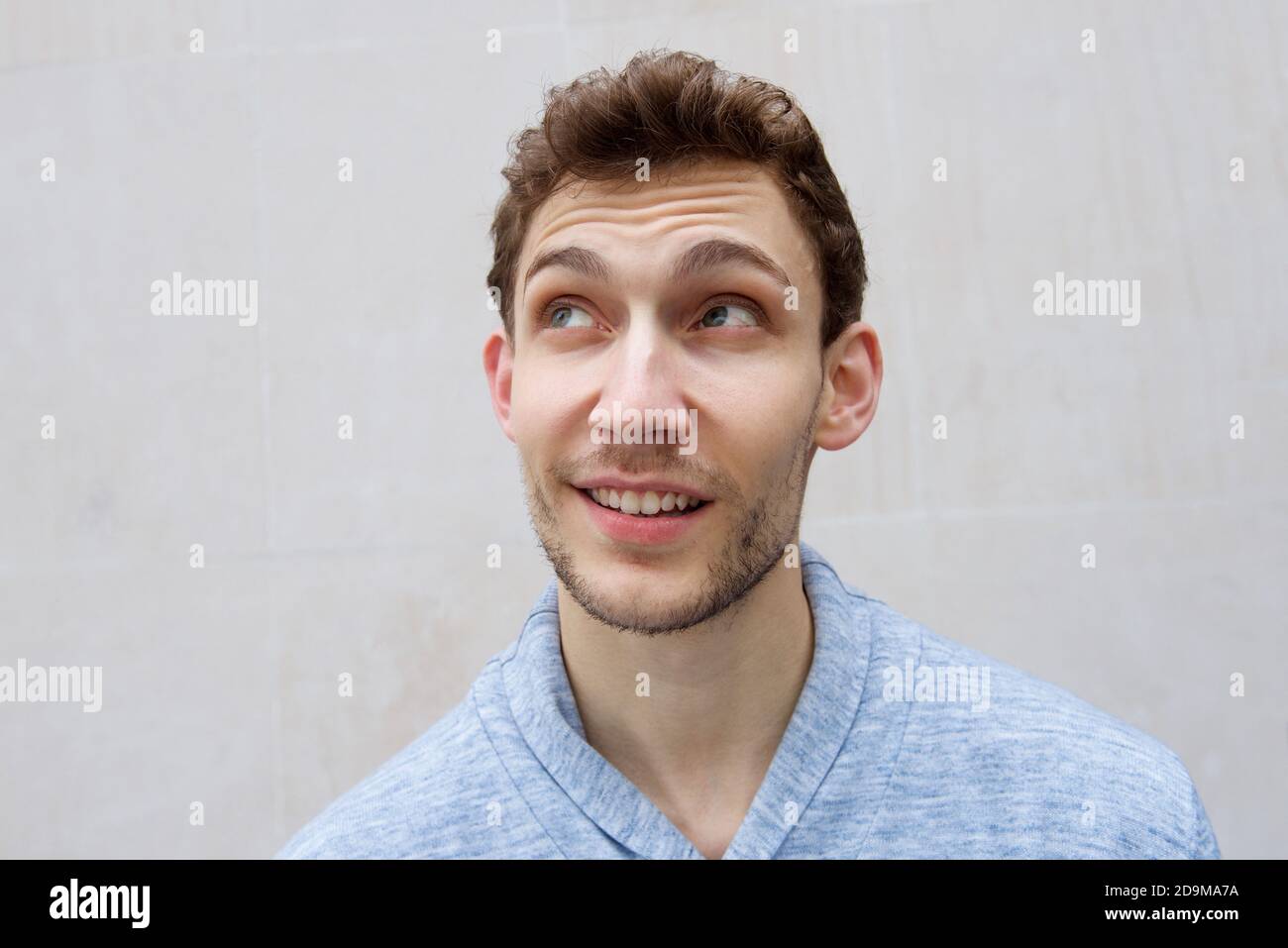 Person thinking smiling smirk hi-res stock photography and images - Alamy