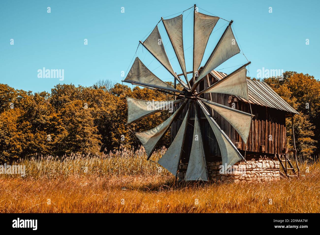 Old authentic traditional wind mill Stock Photo - Alamy