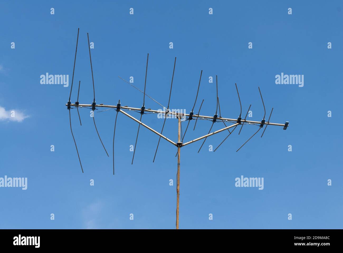 Old tv antenna on roof of house latin america Stock Photo - Alamy
