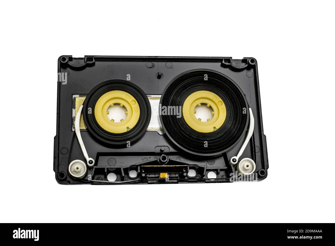 old audio cassette tape open on white background Stock Photo - Alamy
