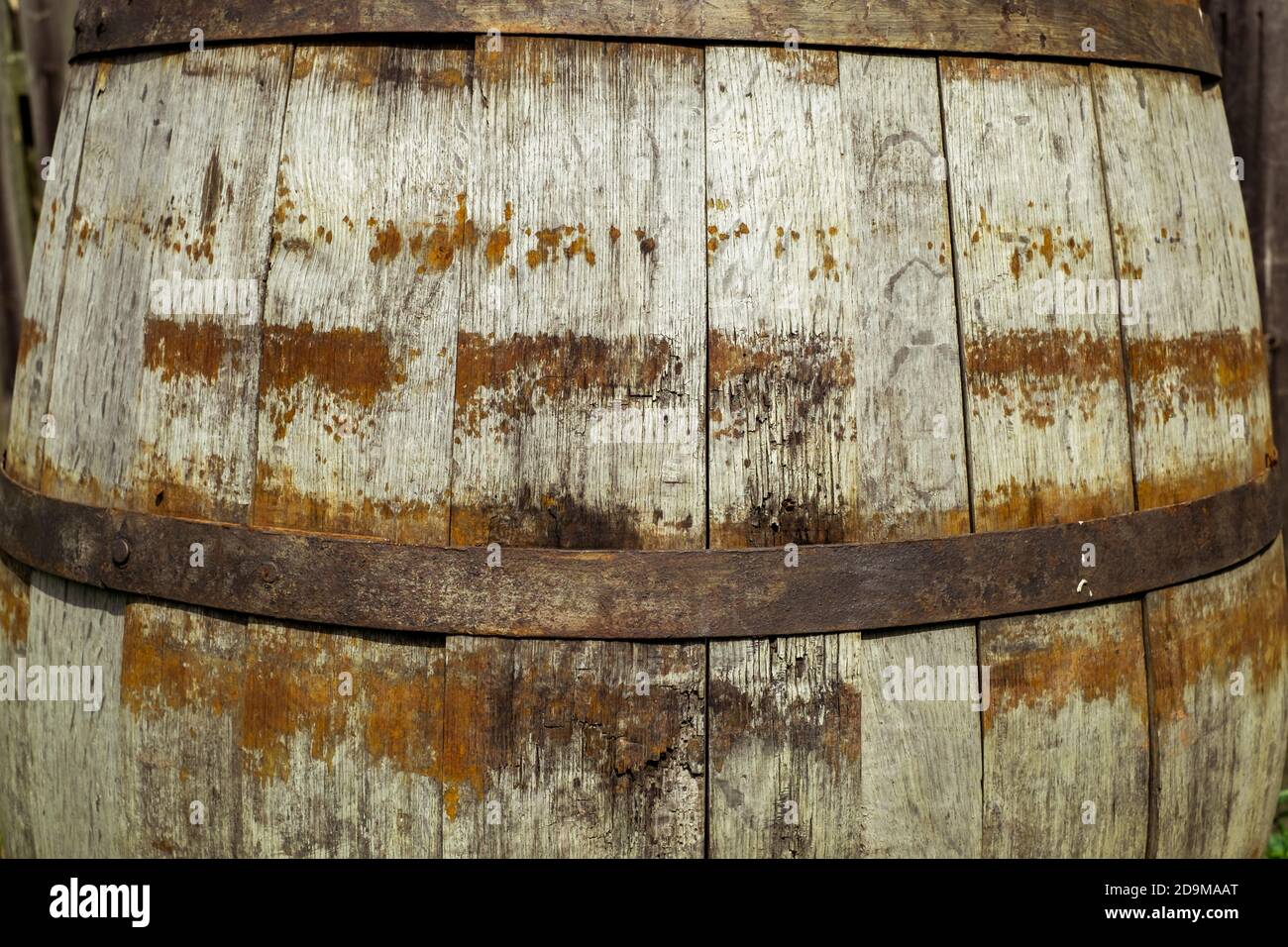 old barrel with damaged staves Stock Photo - Alamy