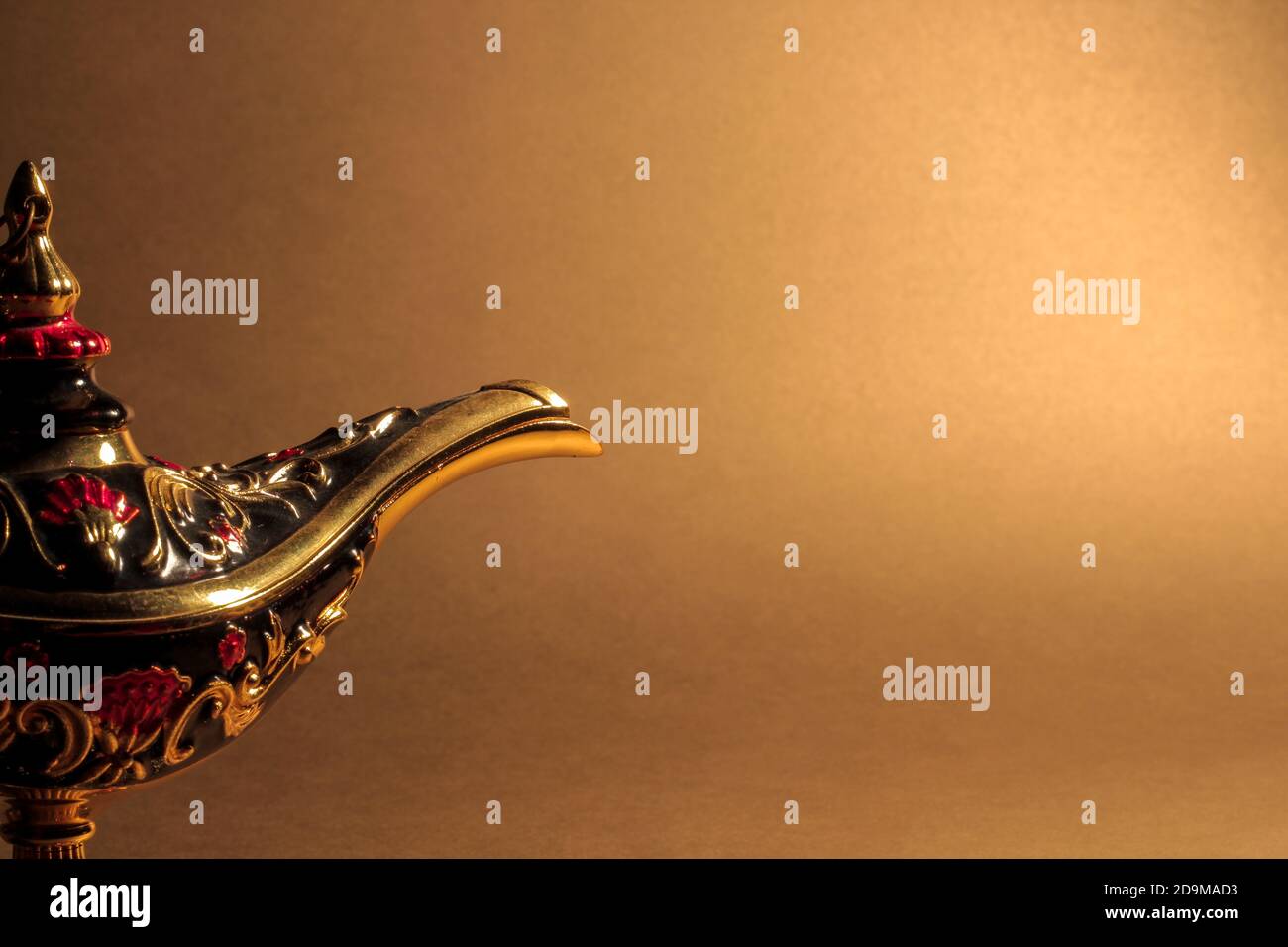 Colorful oriental lantern, Aladdin magic lamp isolated on colorful ...