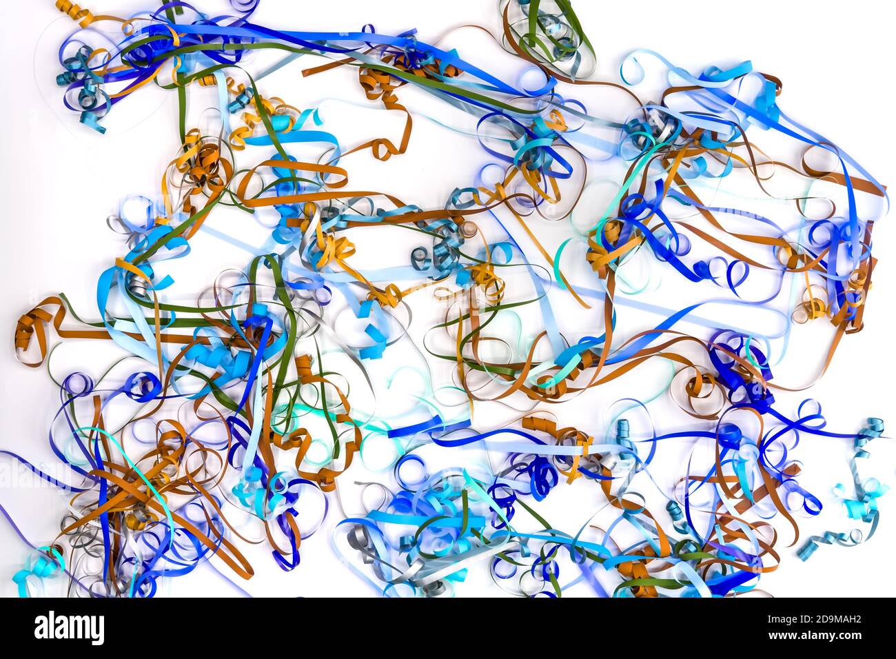 plastic multicolored coiled streamers, close view Stock Photo - Alamy