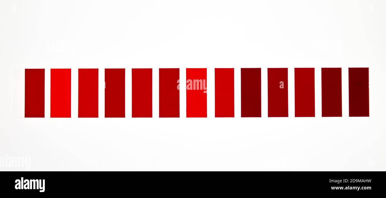 red color palette samples on white background Stock Photo - Alamy